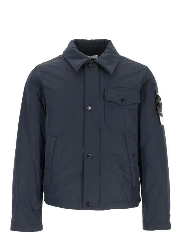 Stone Island Down-padded Matte Polyester And Nylon Micro Reps Coach Jacket - Blue