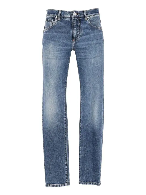 Dolce & Gabbana Slim Fit Faded Denim Jeans - Blue