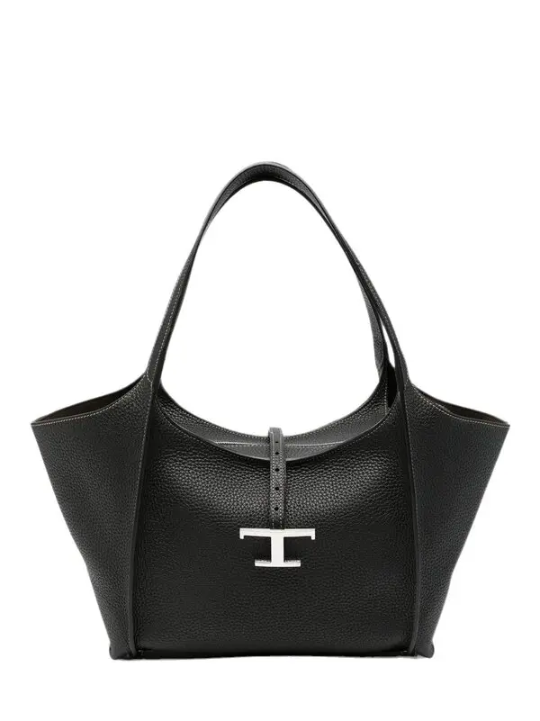 TOD'S T Timeless Small Leather Shopping Bag - Black