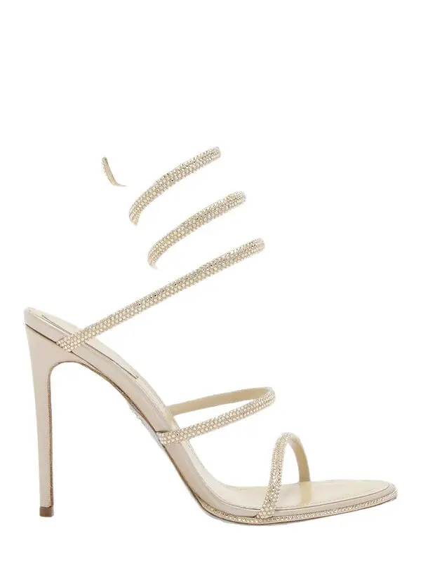 Rene Caovilla Cleo 105 Stiletto Sandals With Crystal Serpent Detail - Multicolor