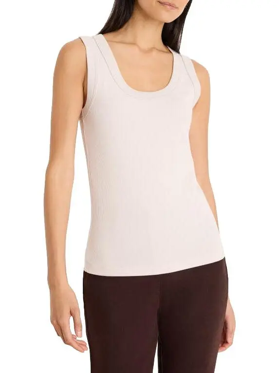 NIC+ZOE Ribbed Scoop Neck Tank - Sugar Cookie
