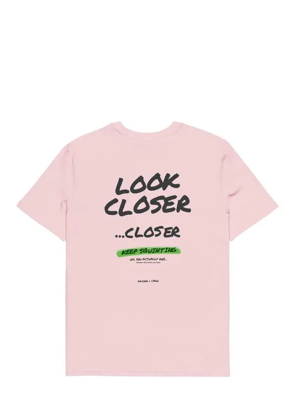 ANCHOR & CREW Cotton Small Print Annotations Organic Cotton T-shirt - Pink