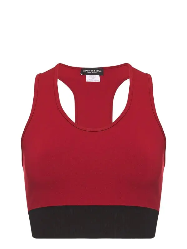 HEART AND SOUL Seamless Activewear Top - Black/red