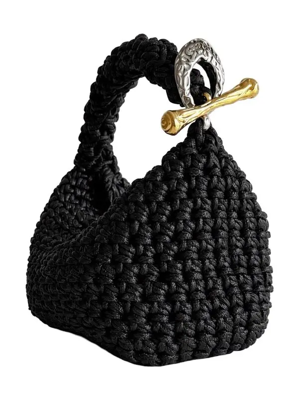 ISKRA Gigi Clasp Bag Faux Rope - Black