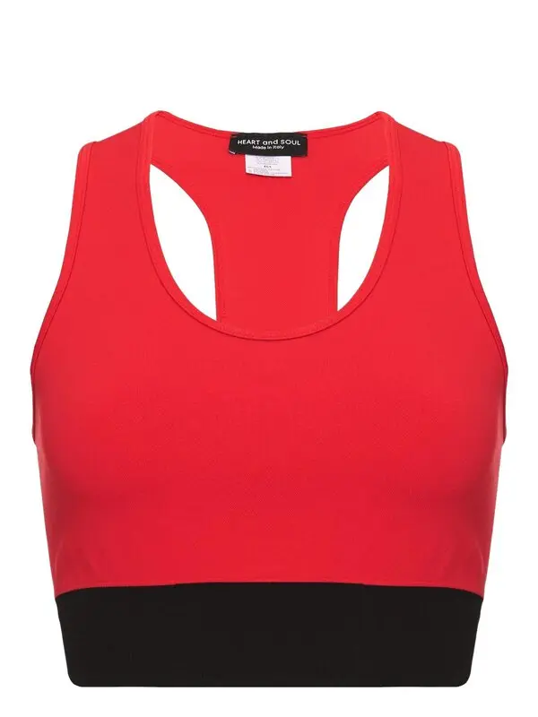HEART AND SOUL Seamless Activewear Top - Red/black