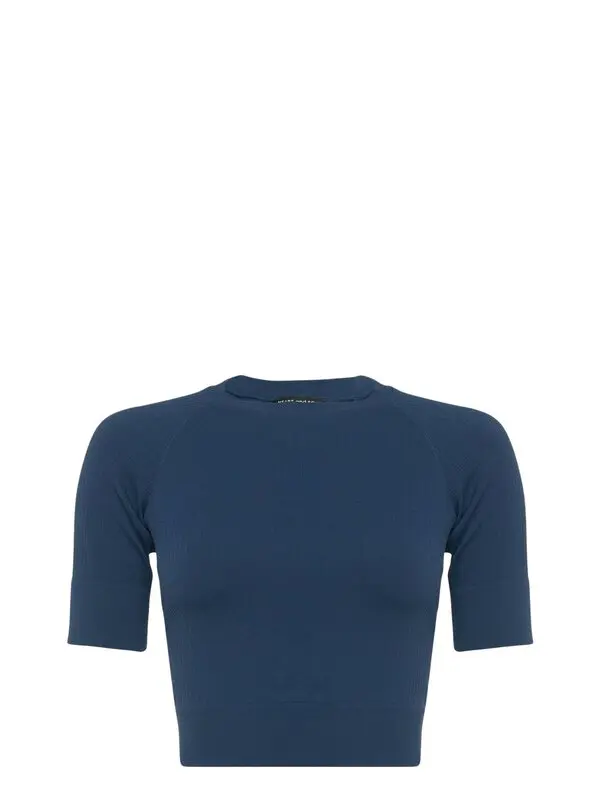 HEART AND SOUL Ribbed Activewear Crop Top - Blue