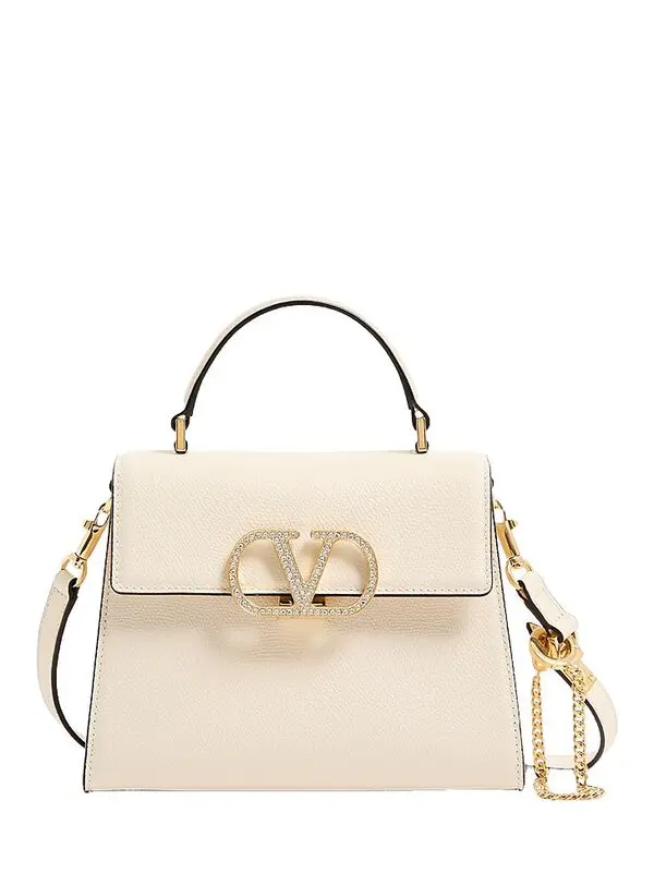 Valentino Garavani Small Leather Top Handle Bag - Light Ivory