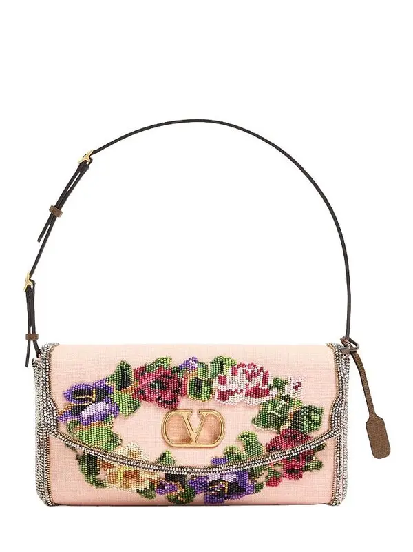Valentino Garavani Vlogo Embroidered Shoulder Bag - Multi Light