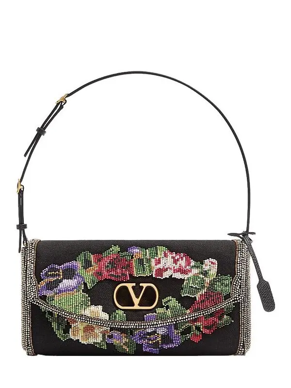 Valentino Garavani Devain Vlogo Small Embroidered Shoulder Bag - Multi