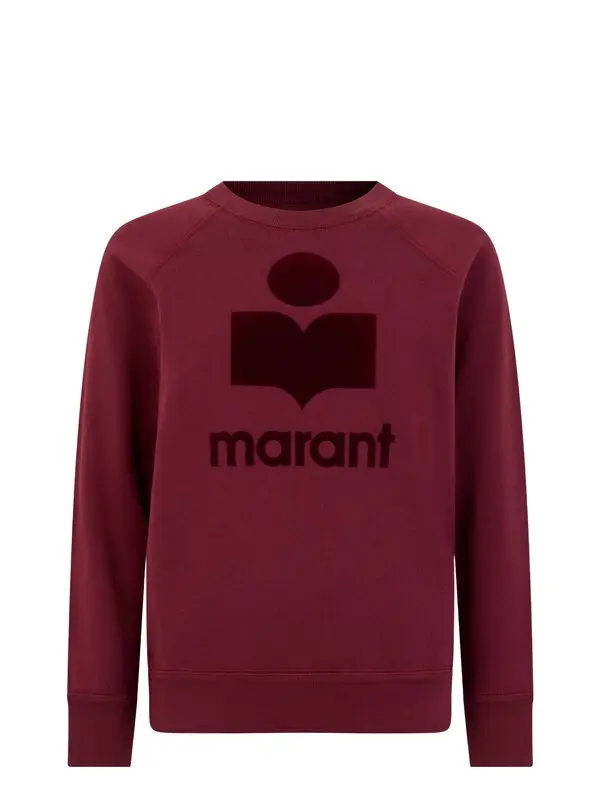 Isabel Marant Étoile Crewneck Sweatshirt With Graphic Logo - Wine Red