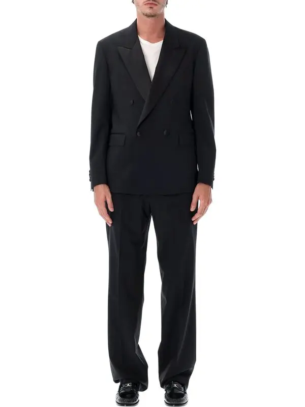LARDINI Double-breasted Tailored Suit - Nero