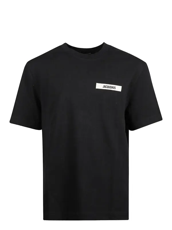 Jacquemus Front Logo Short Sleeve Crew Neck T-shirt - Black