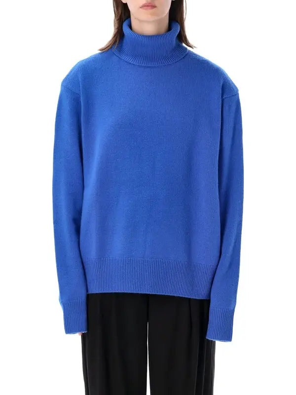 THE FRANKIE SHOP Oversized Turtleneck Sweater With Structured Shoulders - Blue