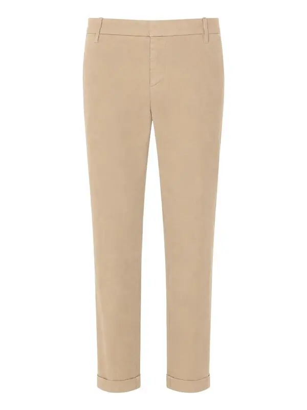 DONDUP Tailored Stretch Cotton Trousers - Beige