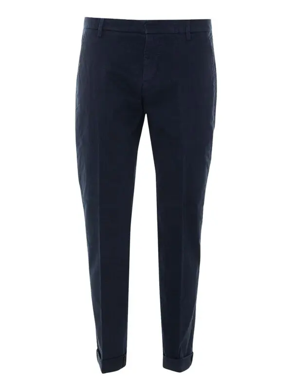 DONDUP Tailored Stretch Cotton Trousers - Navy