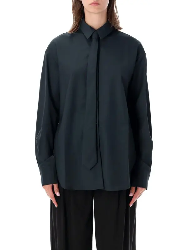 THE FRANKIE SHOP Tie-neck Long Sleeve Shirt - Verde