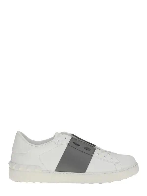 Valentino Garavani Rockstud Leather Open Sneakers - Grey