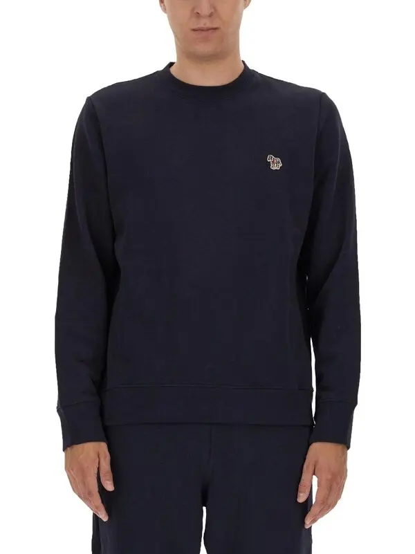 Paul Smith Zebra Embroidered Crewneck Sweatshirt - Blue