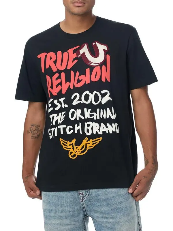 True Religion Bulldog Graphic T-shirt - Jet Black
