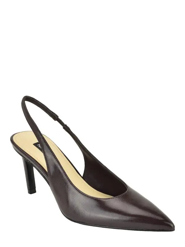 Nine West Verone Faux Leather Slingback Pumps - Dark Red