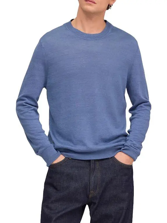 Nn07 Ted Linen Crewneck Sweater - Stone Blue