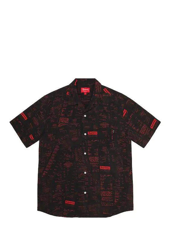 Supreme Receipts Rayon S/s Shirt 'black Red - Black/red