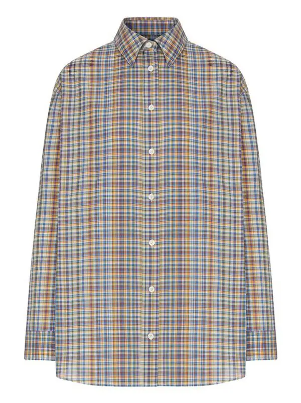 TOTEME Checked Organic Cotton Shirt - Blue