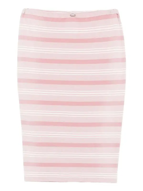 Prada Striped Cotton Skirt - Pink