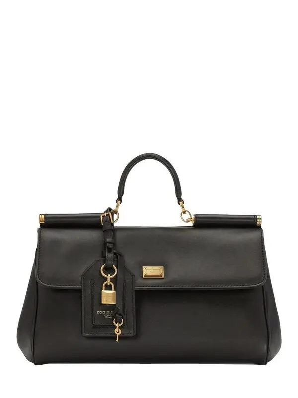 Dolce & Gabbana Sicily Bag In Plongé Calfskin - Black