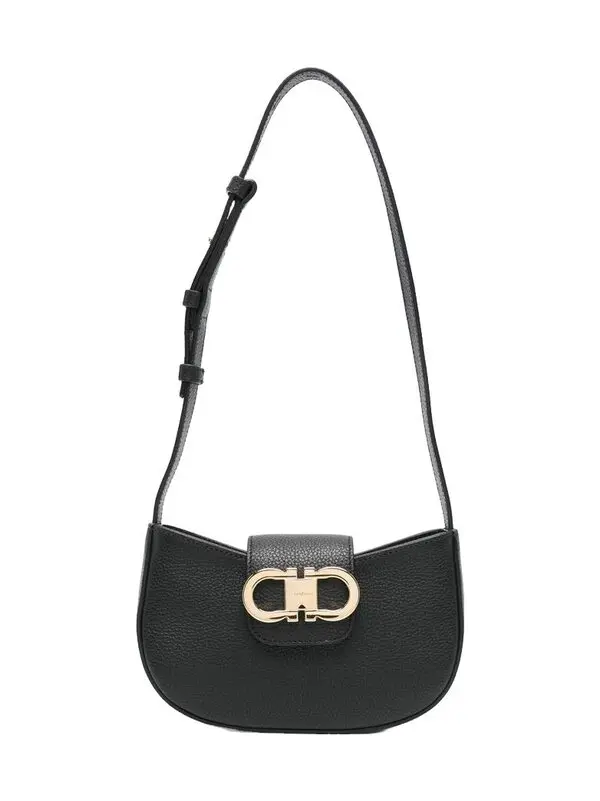 FERRAGAMO Gancini Mini Shoulder Bag - Black