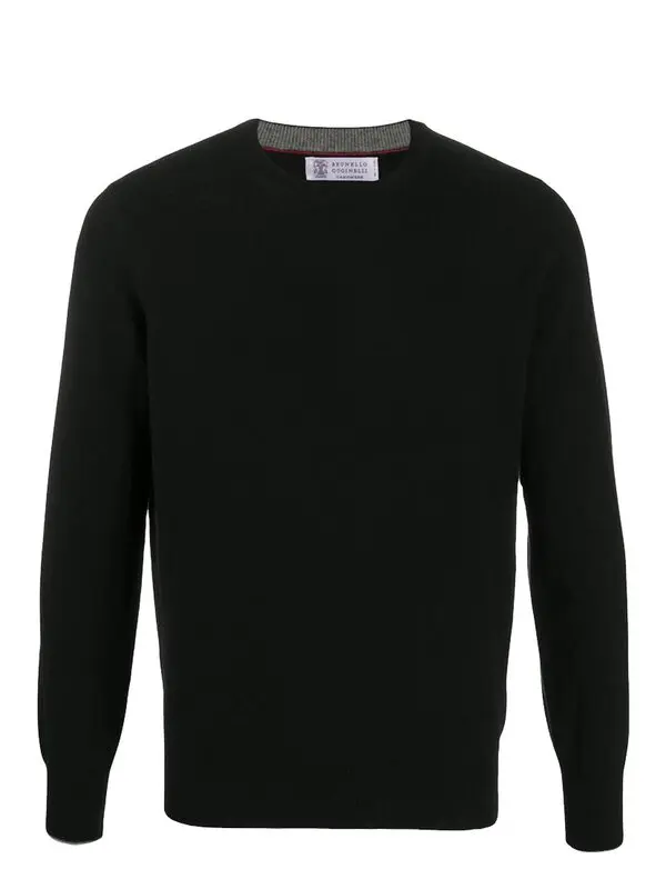 Brunello Cucinelli Cashmere Crew Neck Jumper - Black
