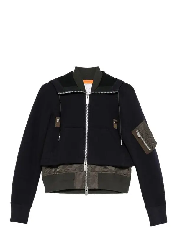 Sacai Navy Layered Bomber Jacket - Black