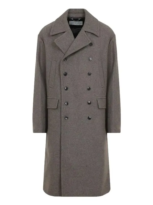 Dries Van Noten Wool Double-breasted Coat - Brown