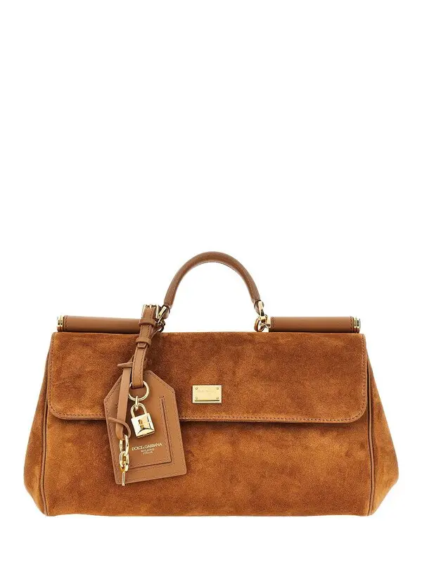 Dolce & Gabbana Suede Leather "my Sicily" Handbag - Cream