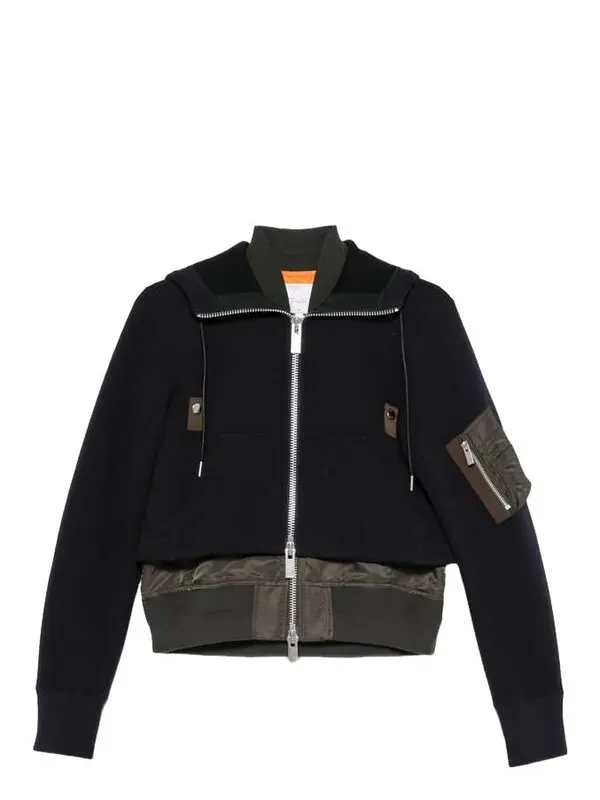 Sacai Layered Paneled Bomber Jacket - Blue