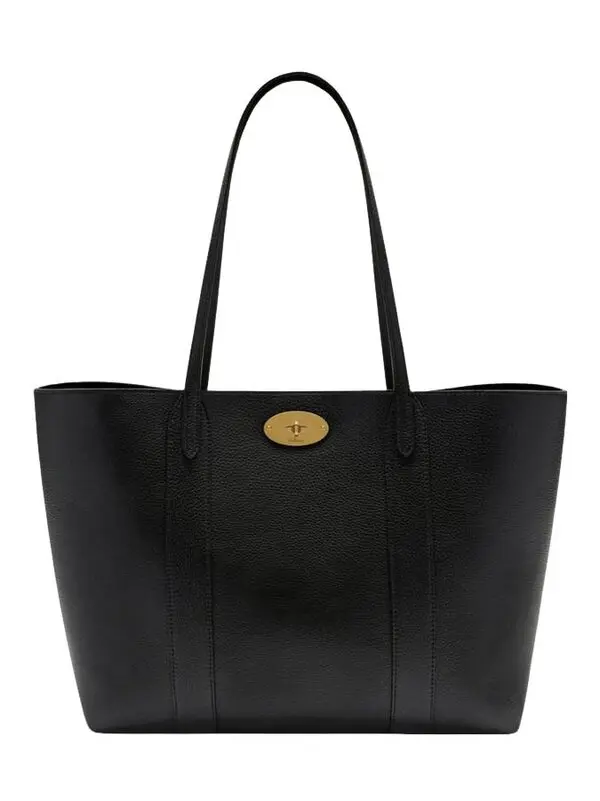 Mulberry Leather Tote Bag With Gold-tone Hardware - Black