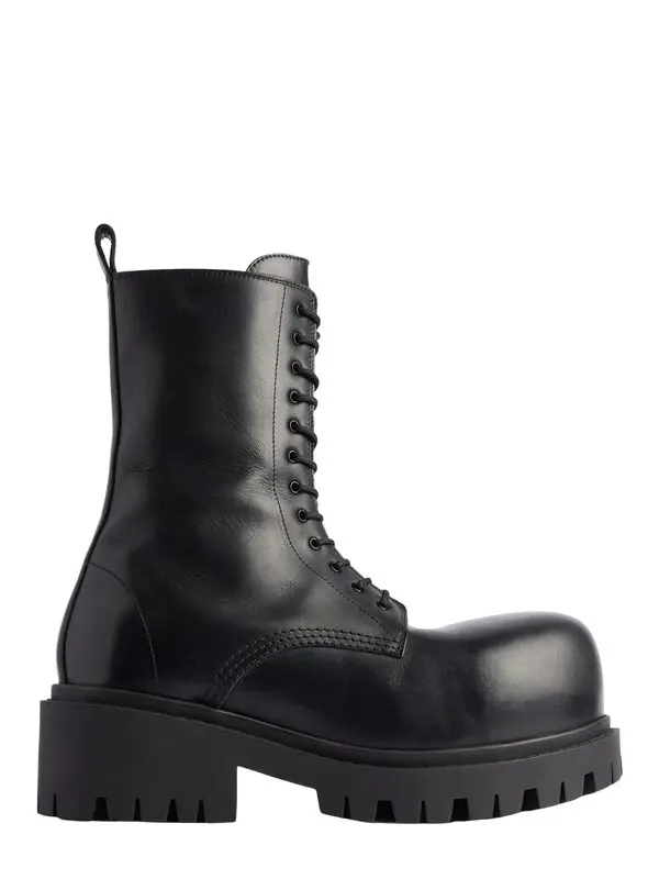 Balenciaga Stomper Boots With Lace-up And Zip Closure - Black