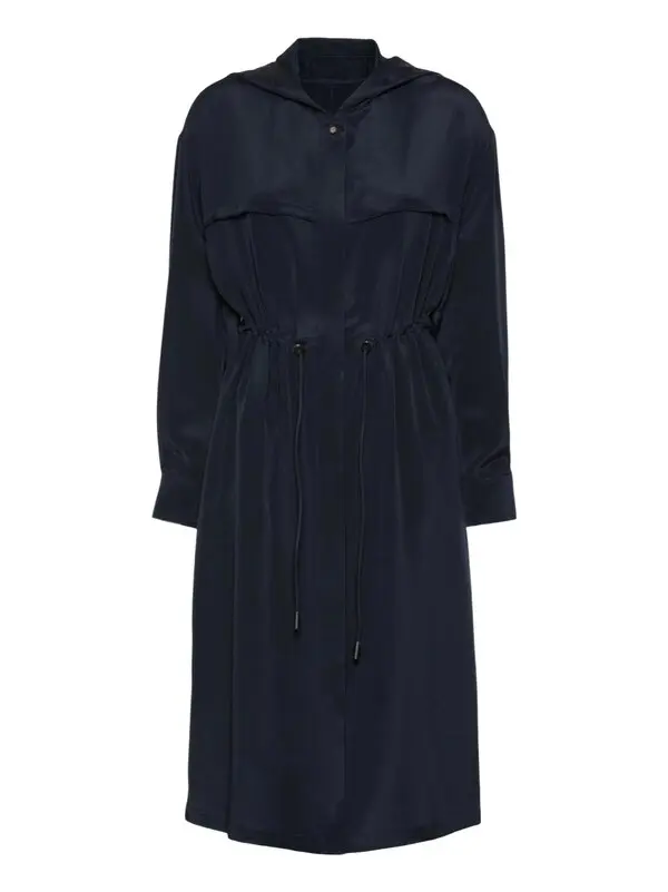 Max Mara Silk Crepe De Chine Overcoat - Ultramarine