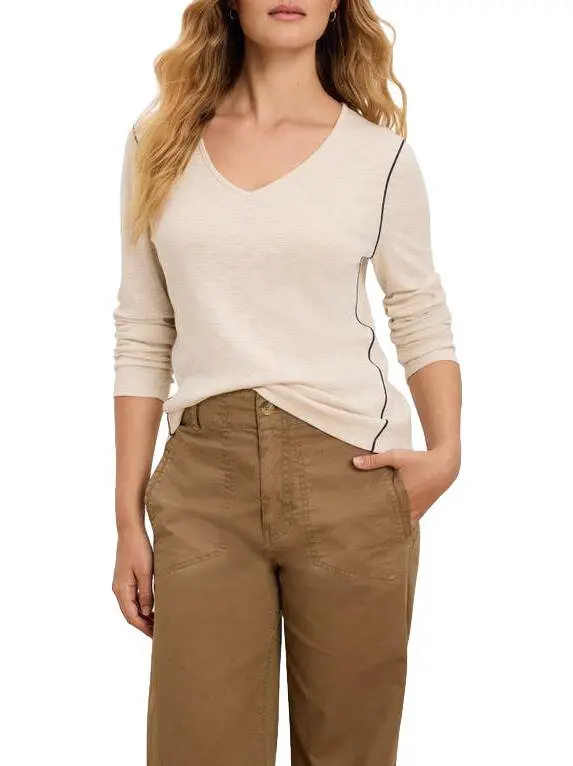NIC+ZOE Cotton & Modal Long Sleeve T-shirt - Coconut