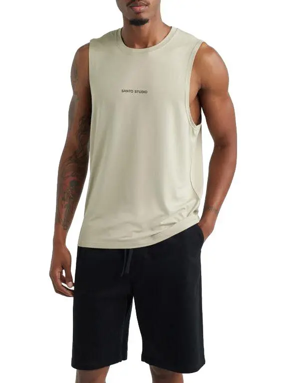 SANTO STUDIO Tempo Wordmark Tech Tank - Cement