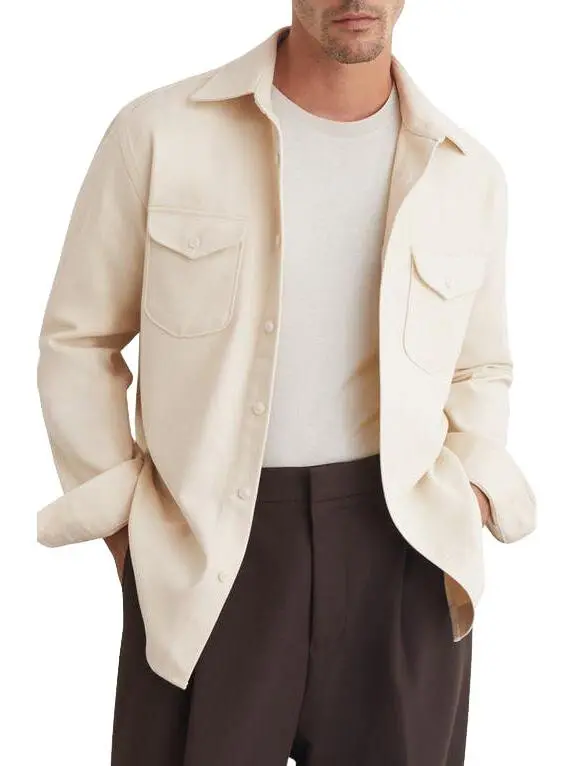 REISS Astra Cotton Shirt Jacket - Stone
