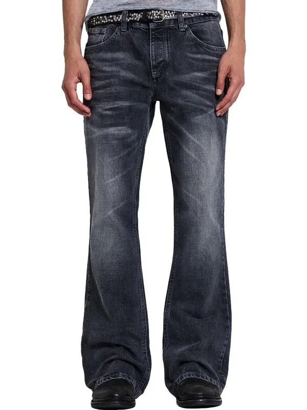 JADED LONDON Jude Flare Leg Jeans - Black