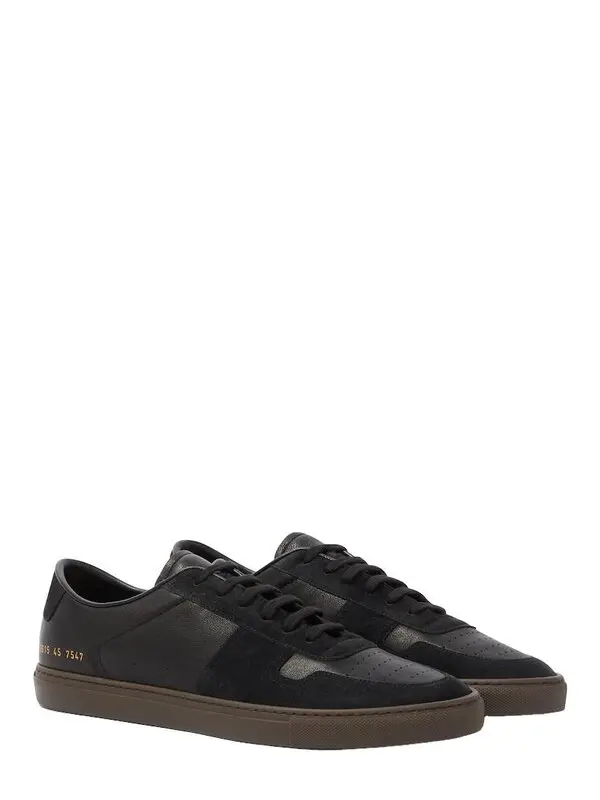 COMMON PROJECTS Bball Duo Suede-trimmed Leather Sneakers - Black