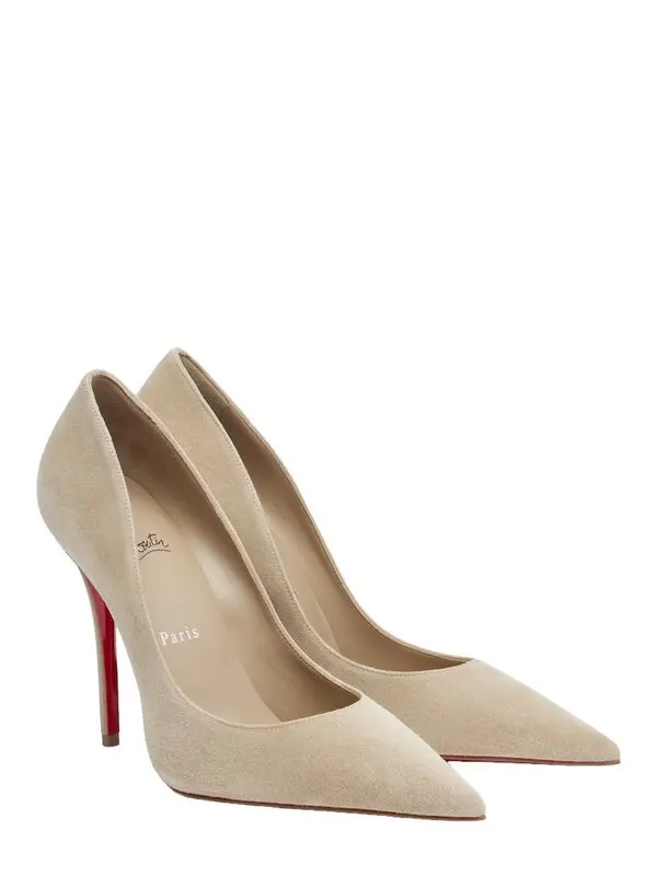 CHRISTIAN LOUBOUTIN Miss Z Suede Pumps - Beige