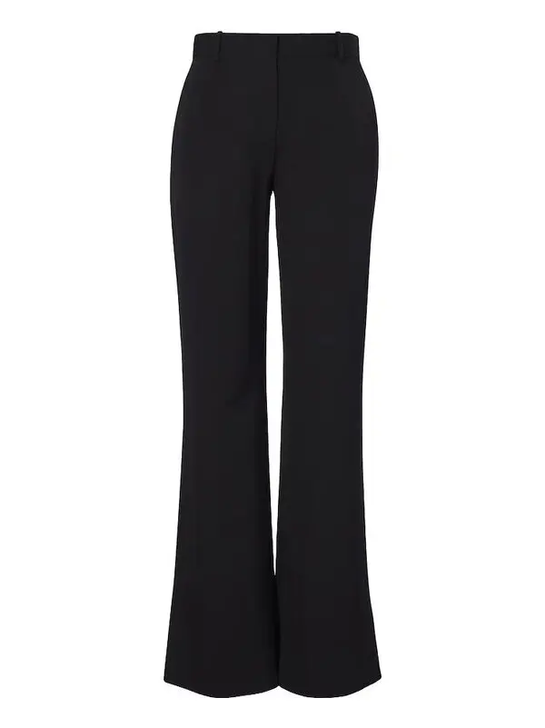 THE ROW Coleman Wool Gabardine Straight Pants - Black