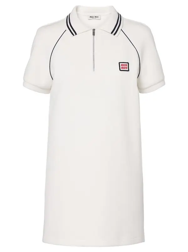 Miu Miu Cotton Piqué Polo Dress - White