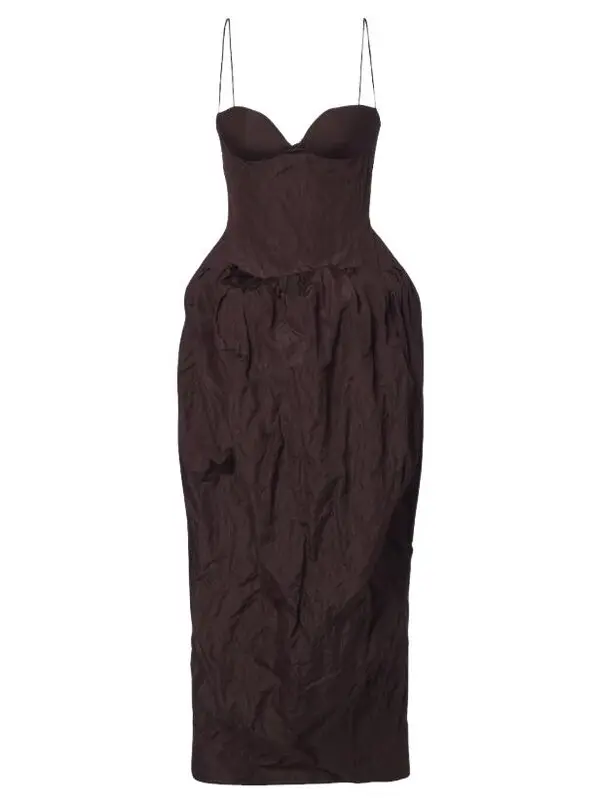 Magda Butrym Gathered Bustier Maxi Dress - Brown