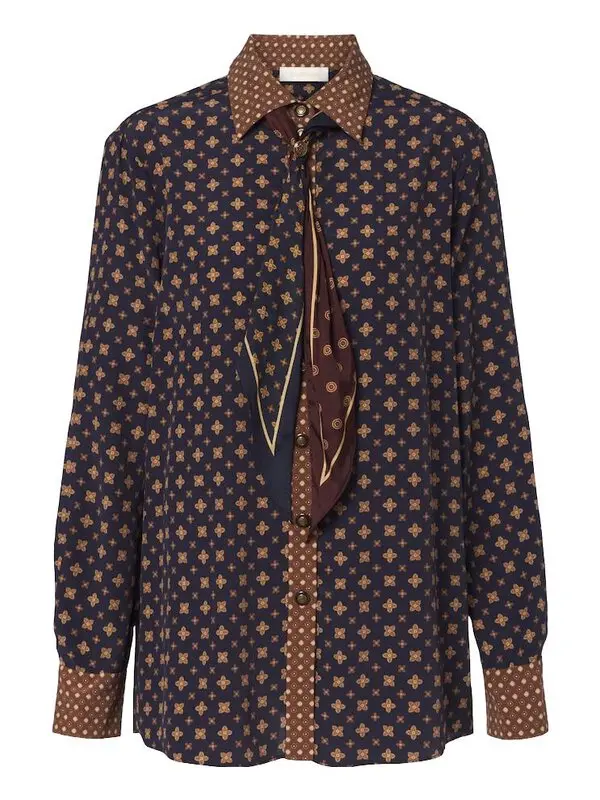 Zimmermann Printed Tie-neck Blouse - Multicoloured