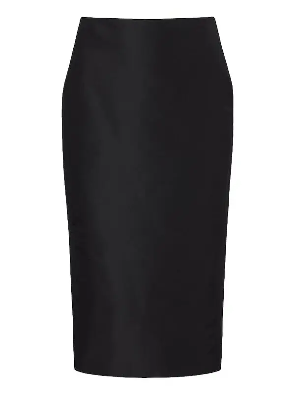Gucci Silk Faille Pencil Skirt - Black