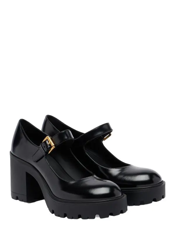 Prada Patent Leather Mary Jane Pumps - Black